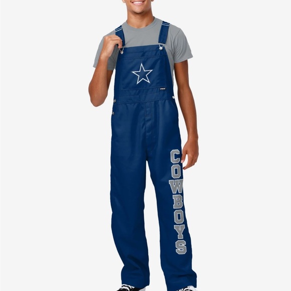 NFL | Jeans | Dallas Cowboys Mens Solid Wordmark Bib Overalls Medium ...